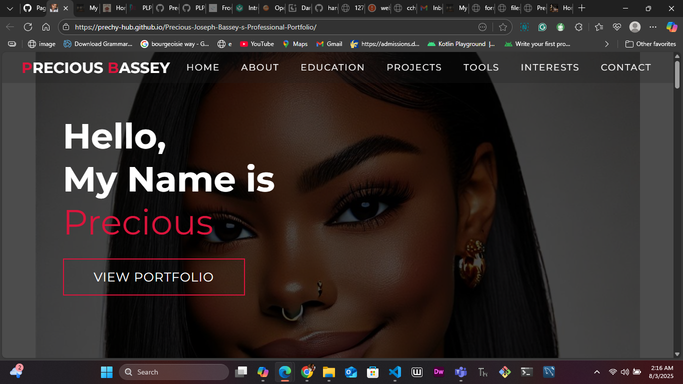 HomePage | Precious Bassey's Portfolio